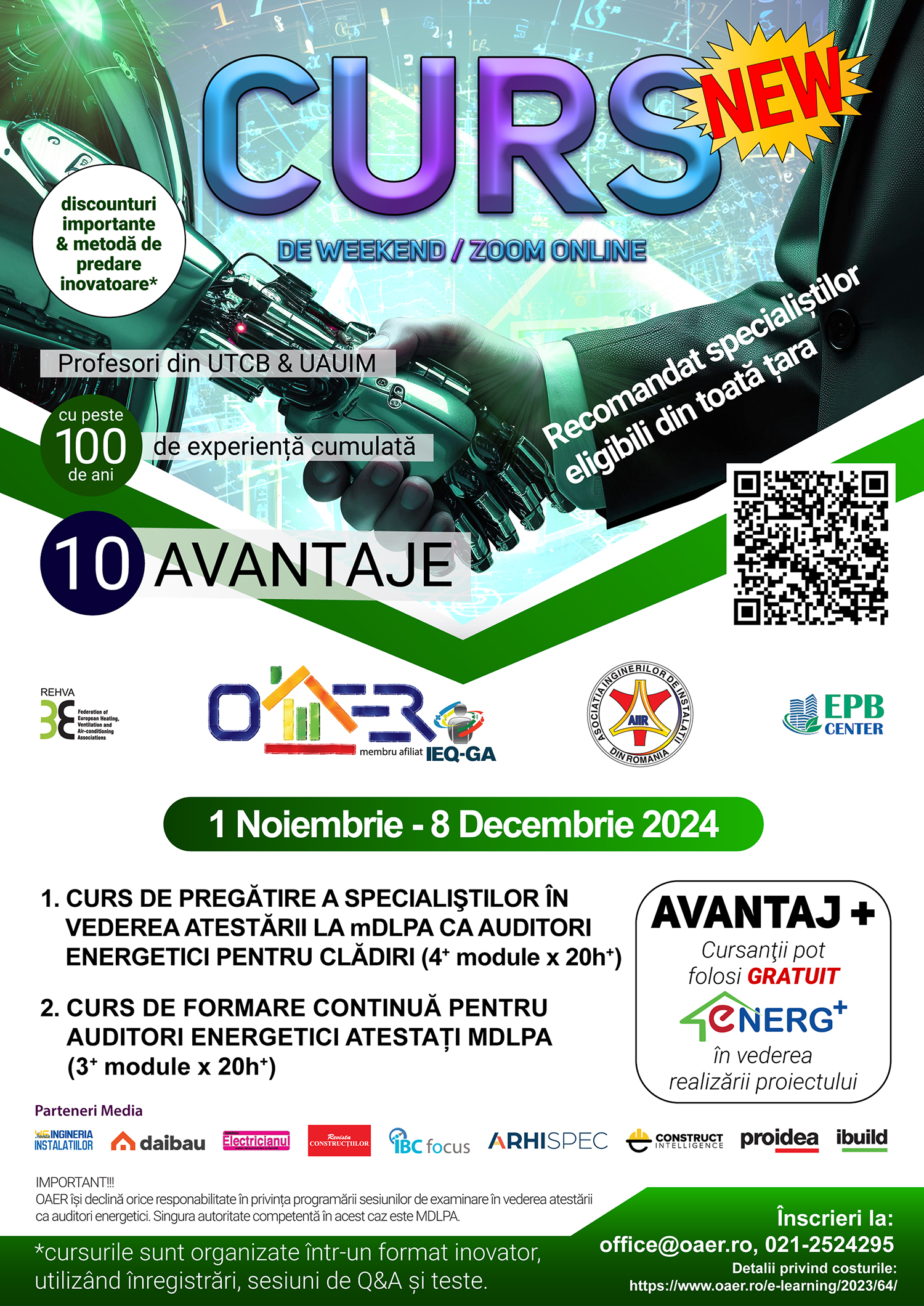 Curs auditori energetici 01 noiembrie - 8 decembrie 2024, Cursuri, 2024